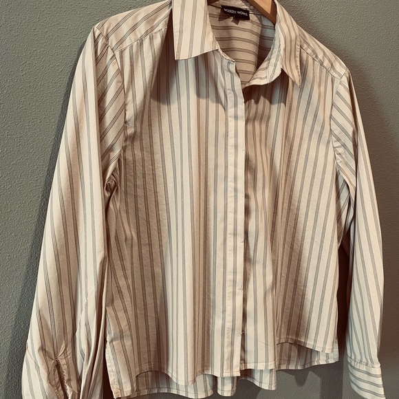 Modern Works | Tops | Modern Works Womens Striped Button Down Shirt ...